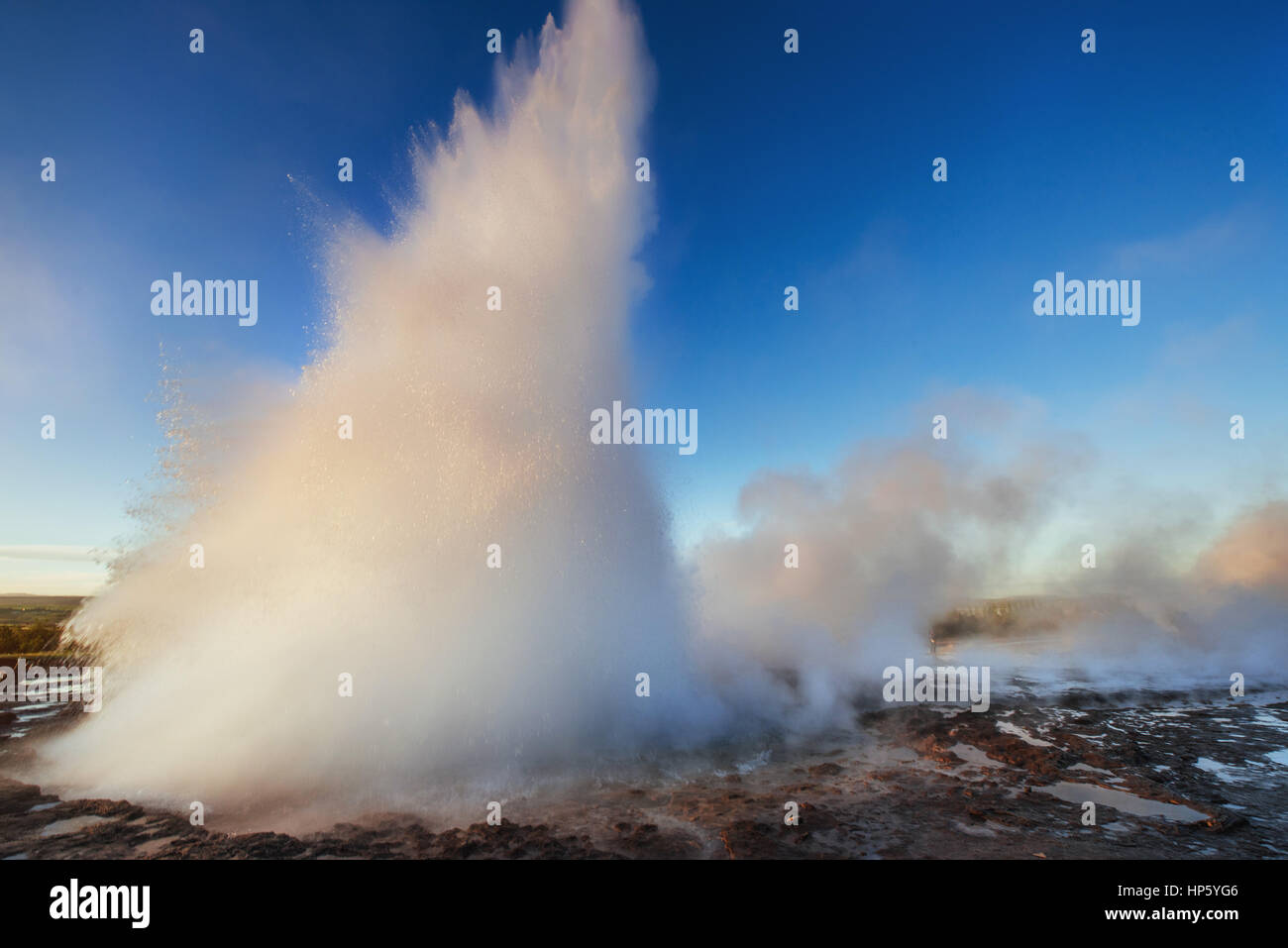 Strokkur geyser eruption in Iceland. Fantastic colors. Beautiful Stock ...