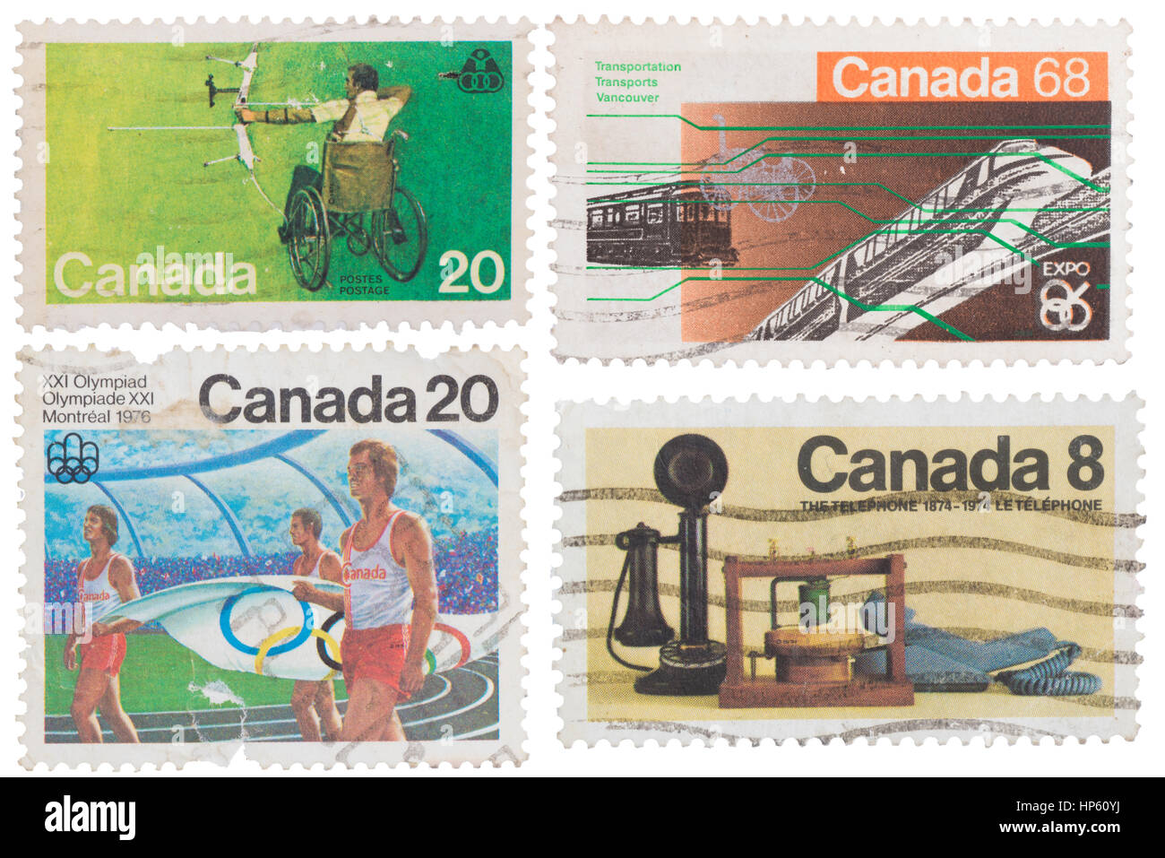 Canada flag old postage stamp hi-res stock photography and images - Alamy