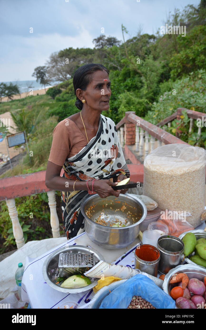 Mumbai, India - October 26, 2015 - Indian food charmuri prepared by ...