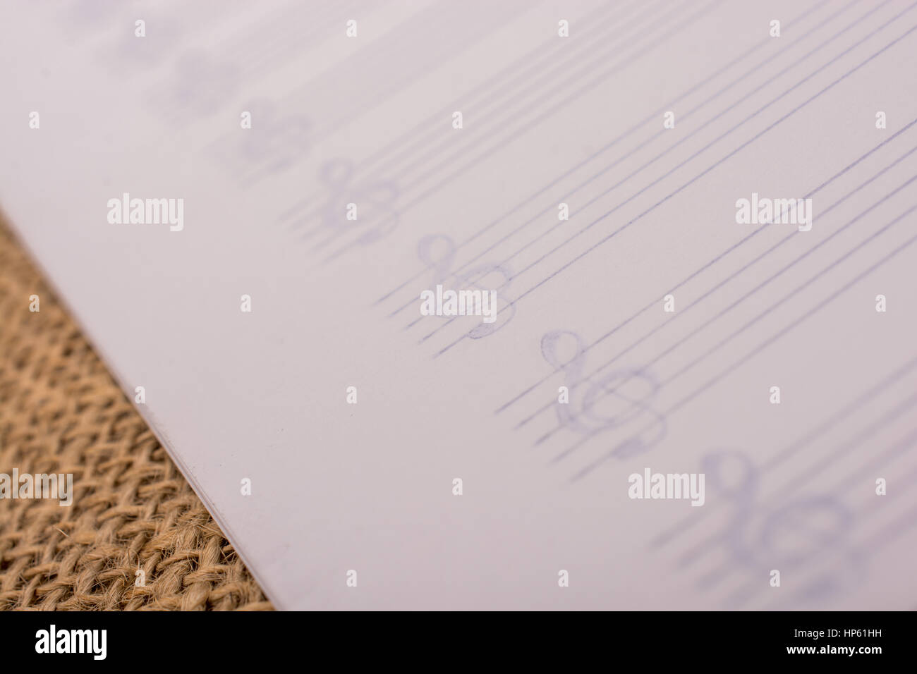 An empty white note paper for musical notes Stock Photo - Alamy