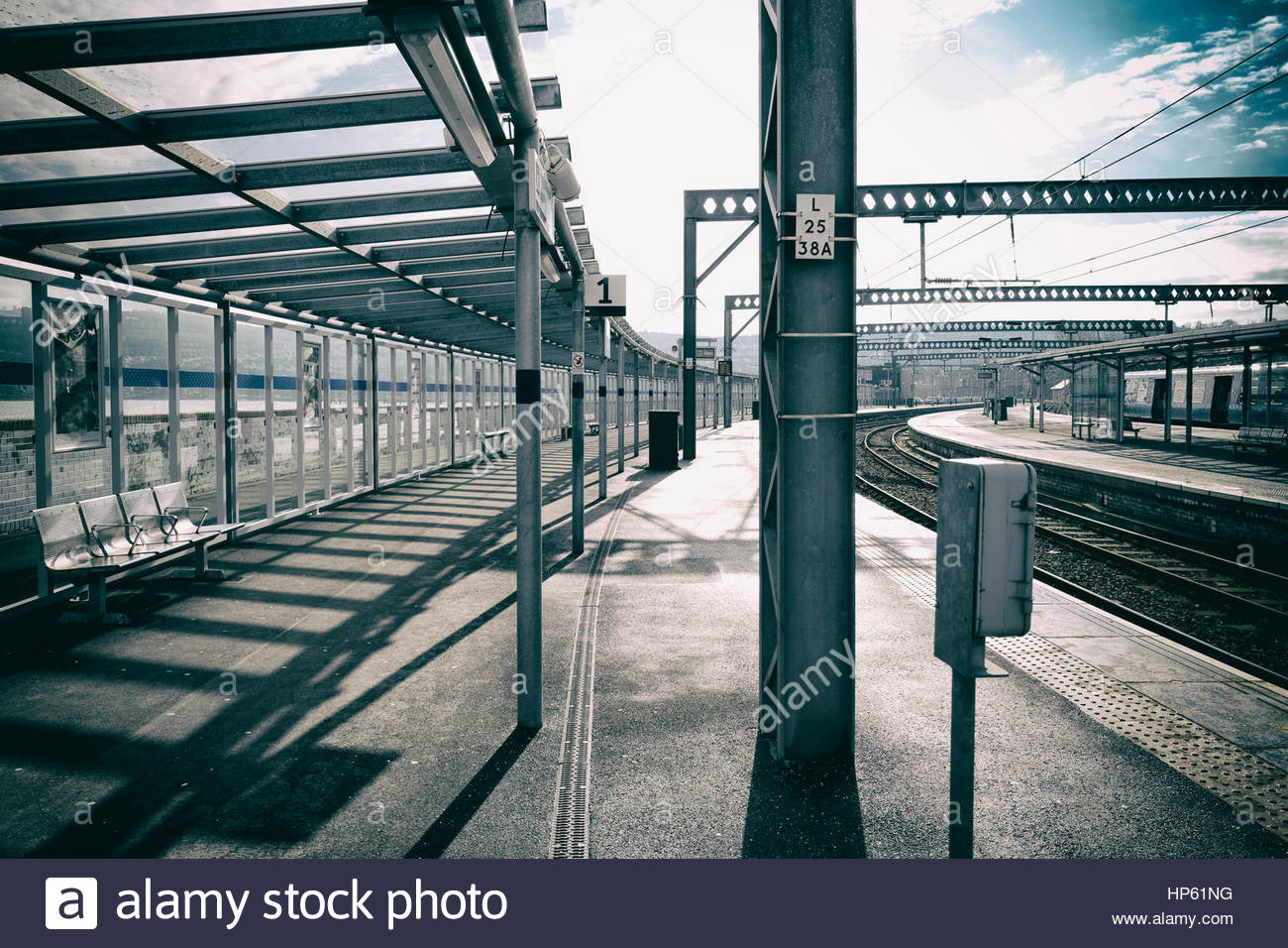 Empty Platform Bench Railway Station Stock Photos & Empty Platform ...