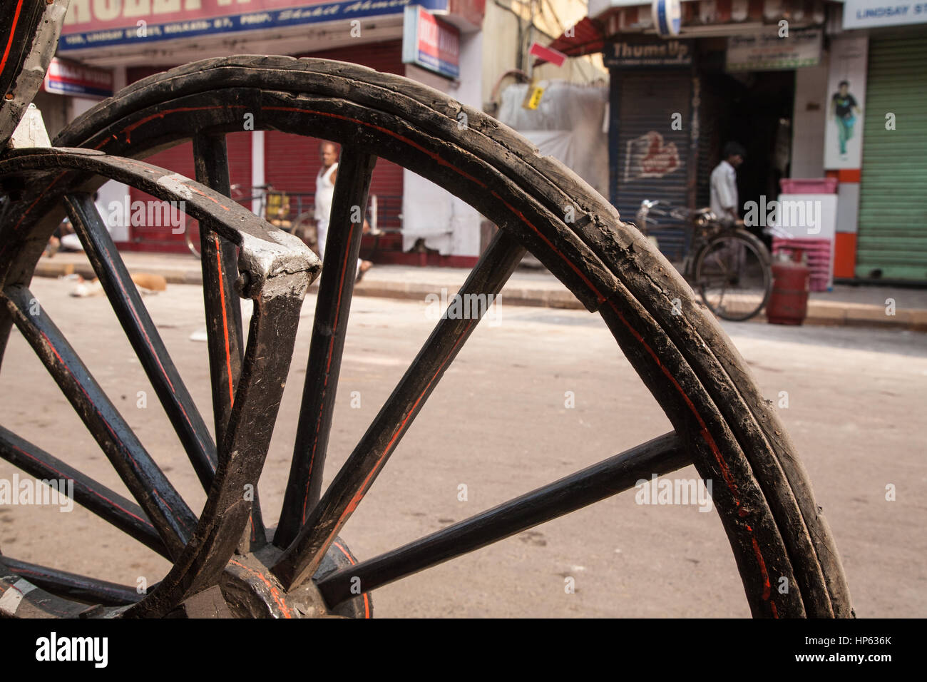 Detail,close up,of,wheel,of,human,rickshaw,in,Kolkata,Calcutta,West ...