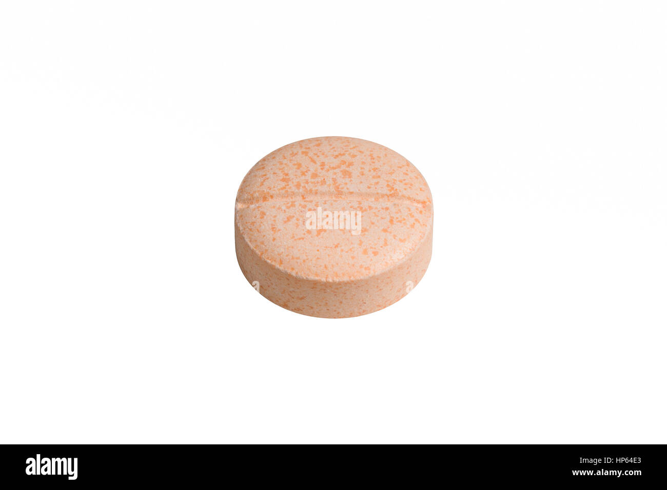 Orange pill isolated on a white background. Medically themed studio ...