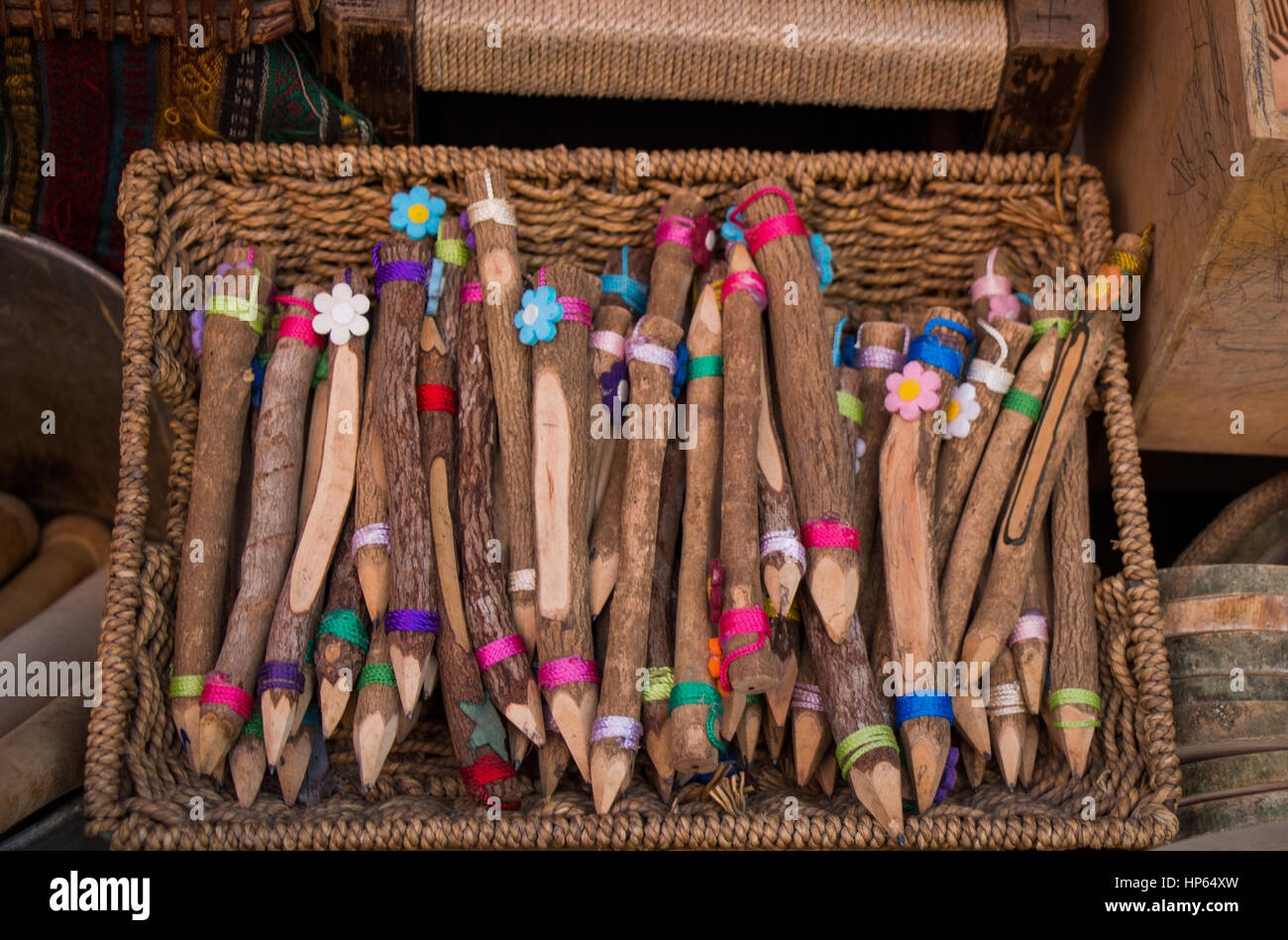 Color pencil made from real stick wood Stock Photo - Alamy