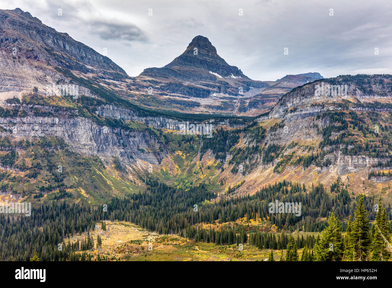 Colorful landscape in Autumn in Glacier National Park, Montana Stock ...