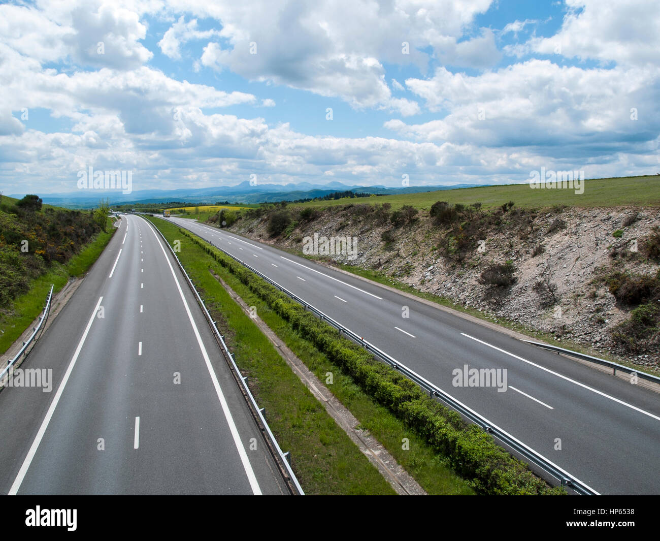 View of A75 Autoroute between Clermont-Ferrand and Millau, France Stock ...