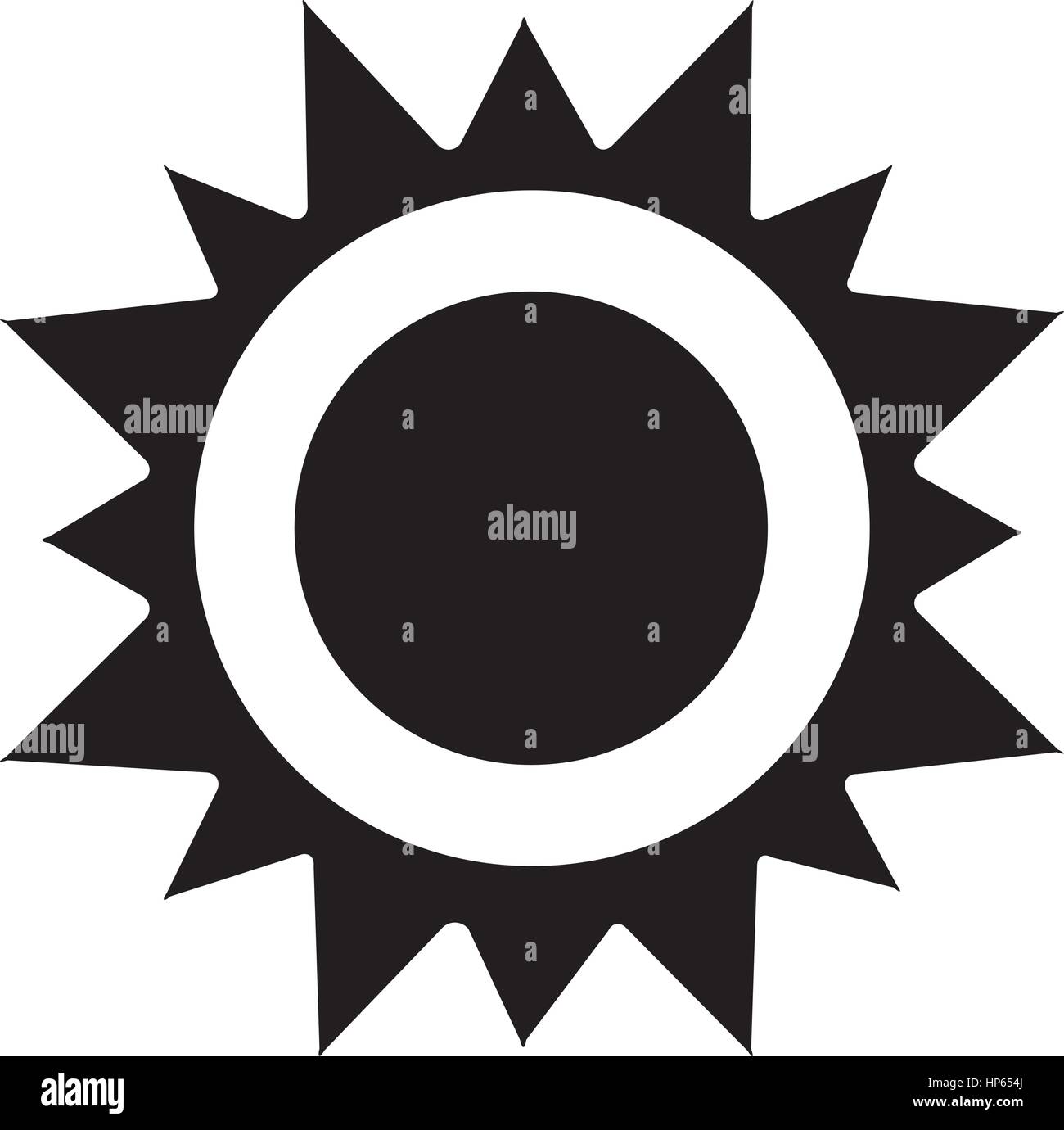 vector illustration of a sun icon black and white Stock Vector Image ...