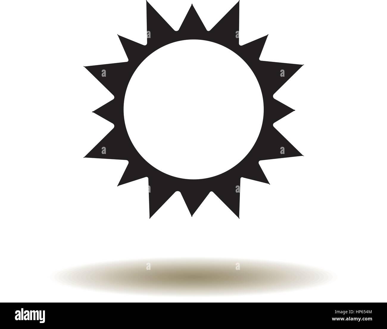 vector illustration of a sun icon black and white Stock Vector Image ...