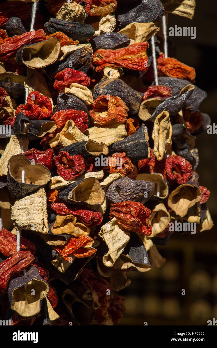 Bundles of dry vegetables dried in the sun Stock Photo - Alamy
