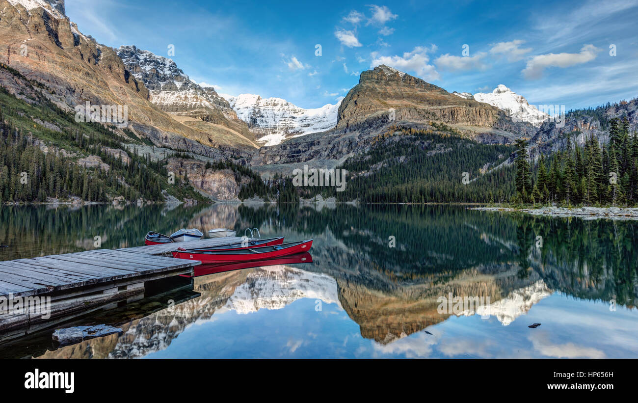 Lake O'Hara Canoes in the Wilderness of Yoho National Park, British ...