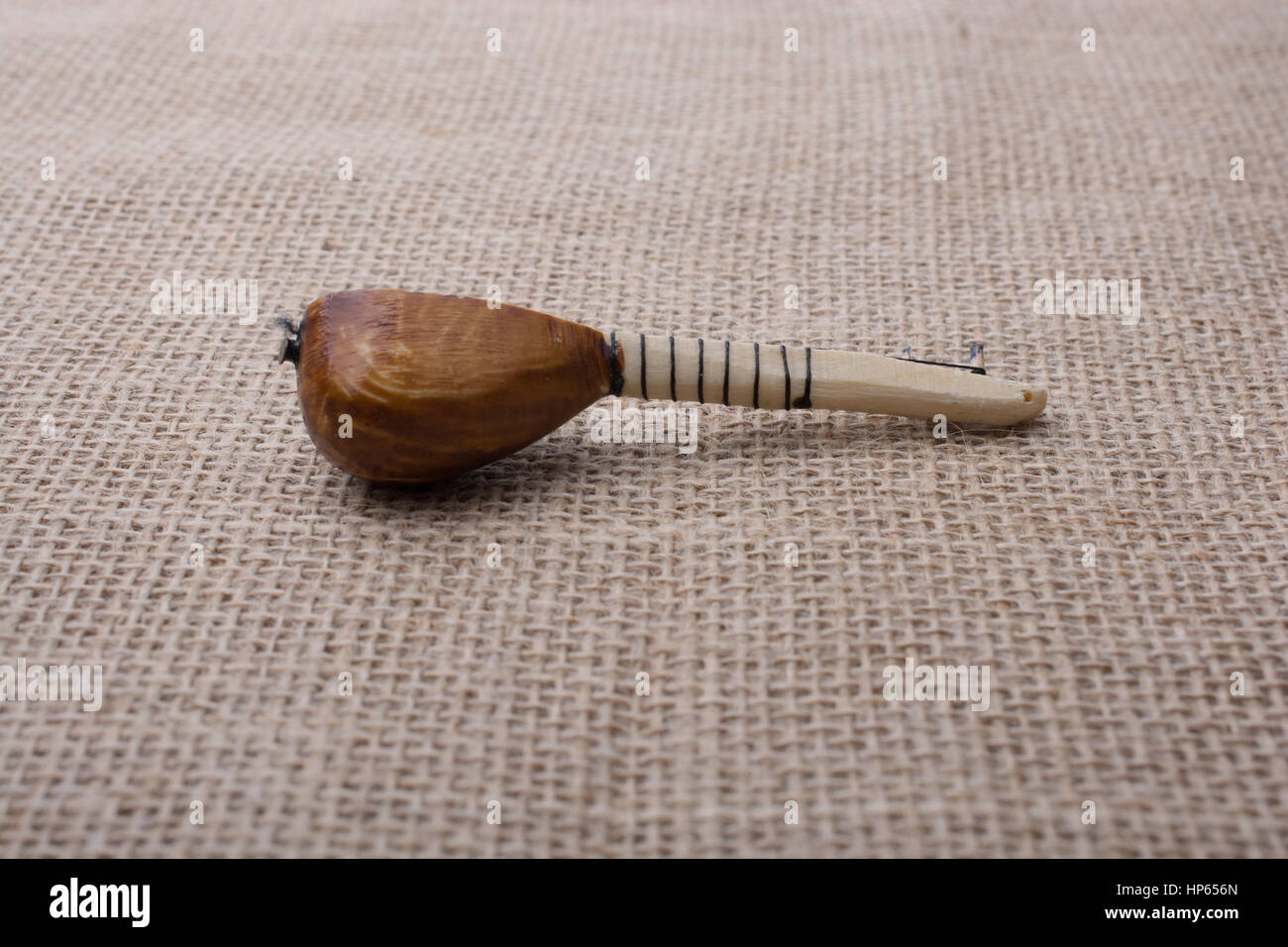 Model of Turkish musical instrument saz on a linen canvas Stock Photo ...