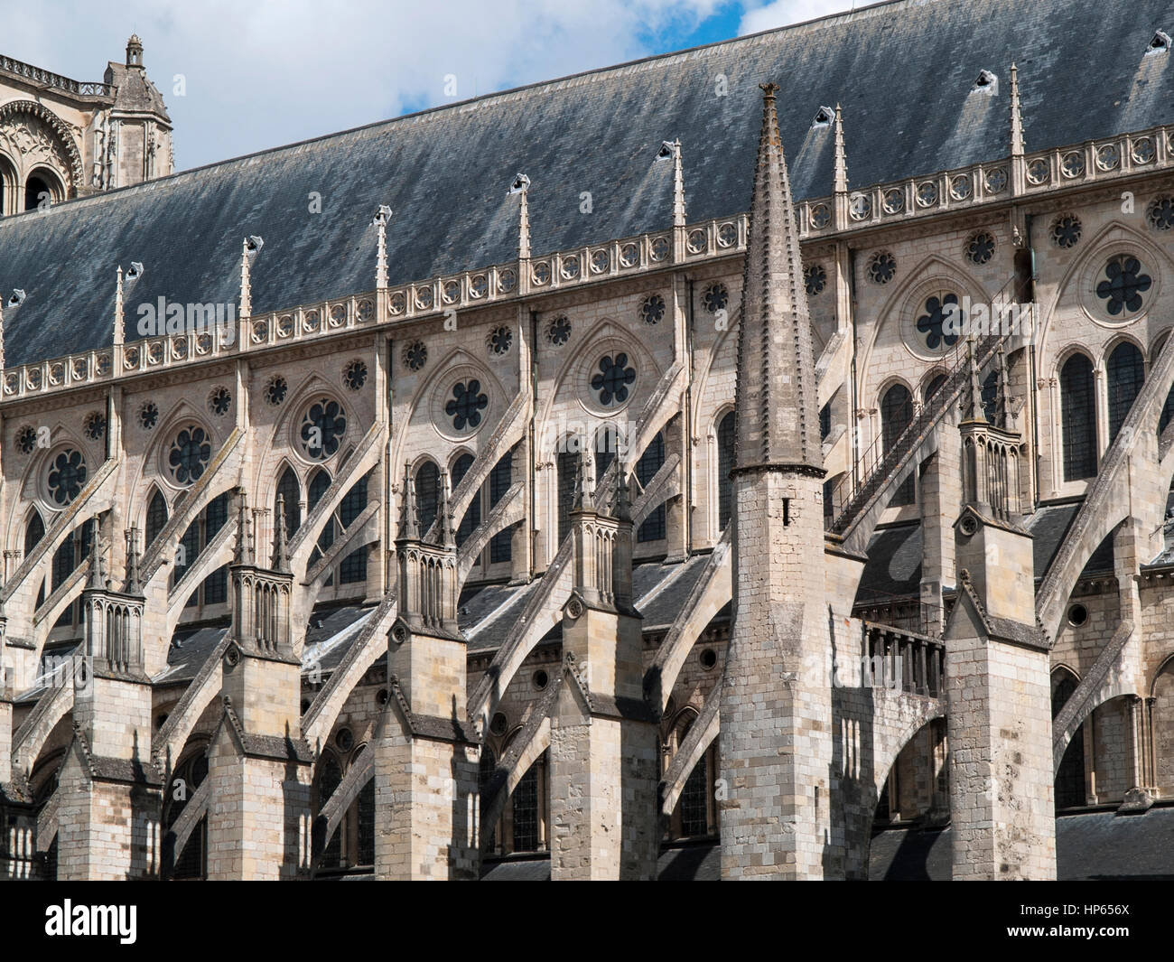 Bourges Cathedral - Flying Buttresses Stock Photo - Alamy