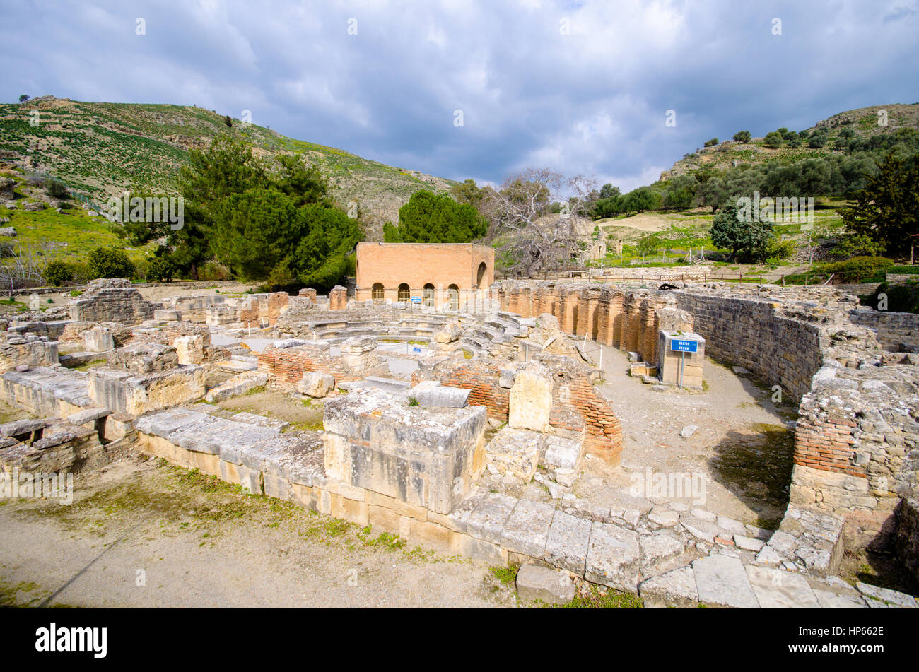 Ancient Odeon in Gortyn. Messara Plain, Crete, Greece. Gortyn, Gortys ...