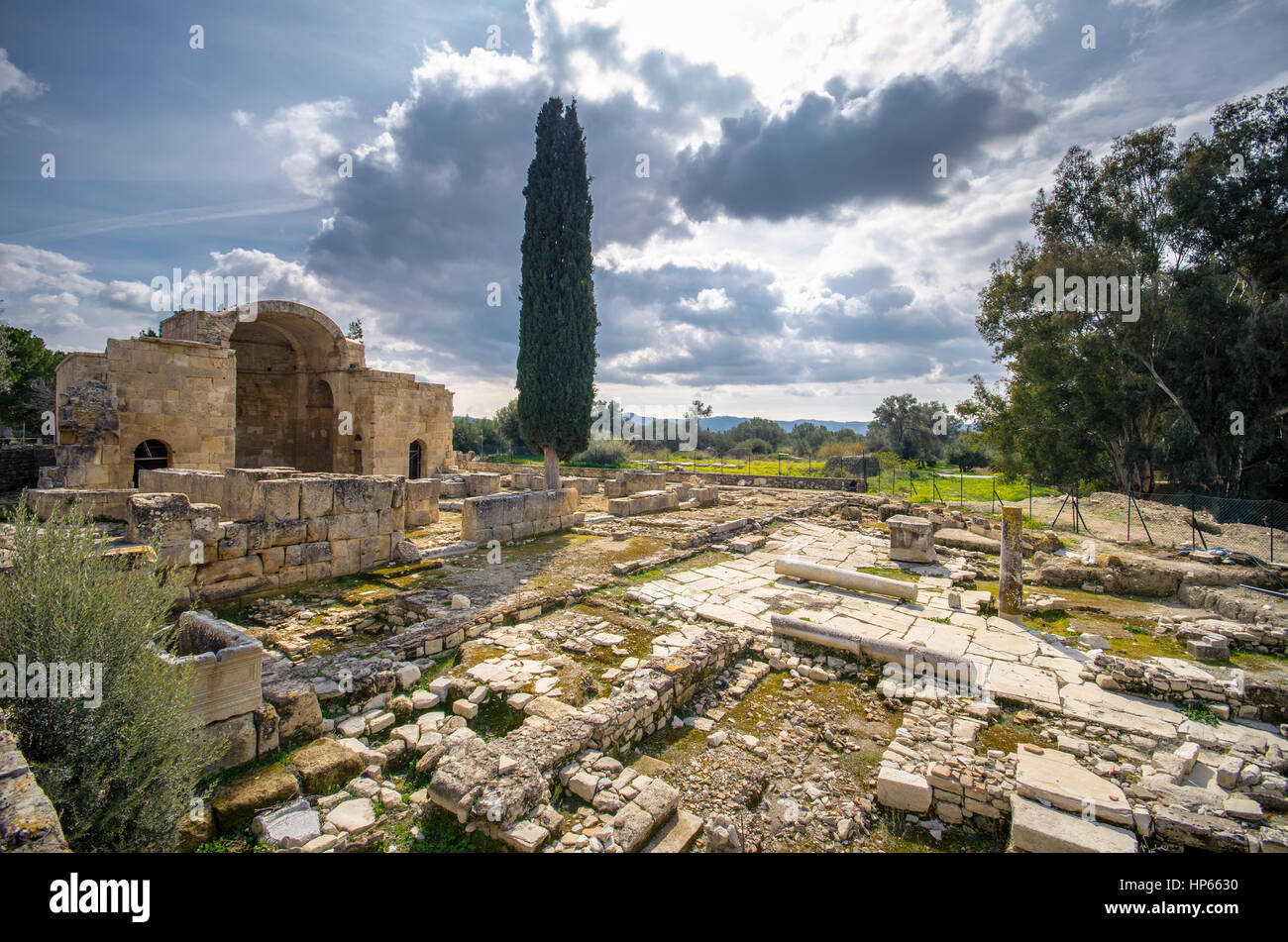 Basilica of Agios Titos with ancient roman ruins, Gortyna, Crete ...