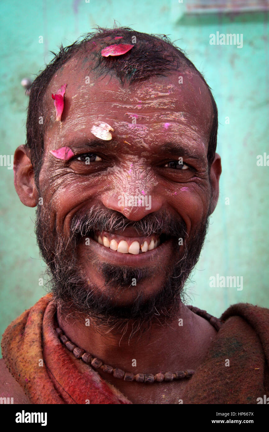 Portrait during Holi celebrations in Vrindavan, India Stock Photo - Alamy