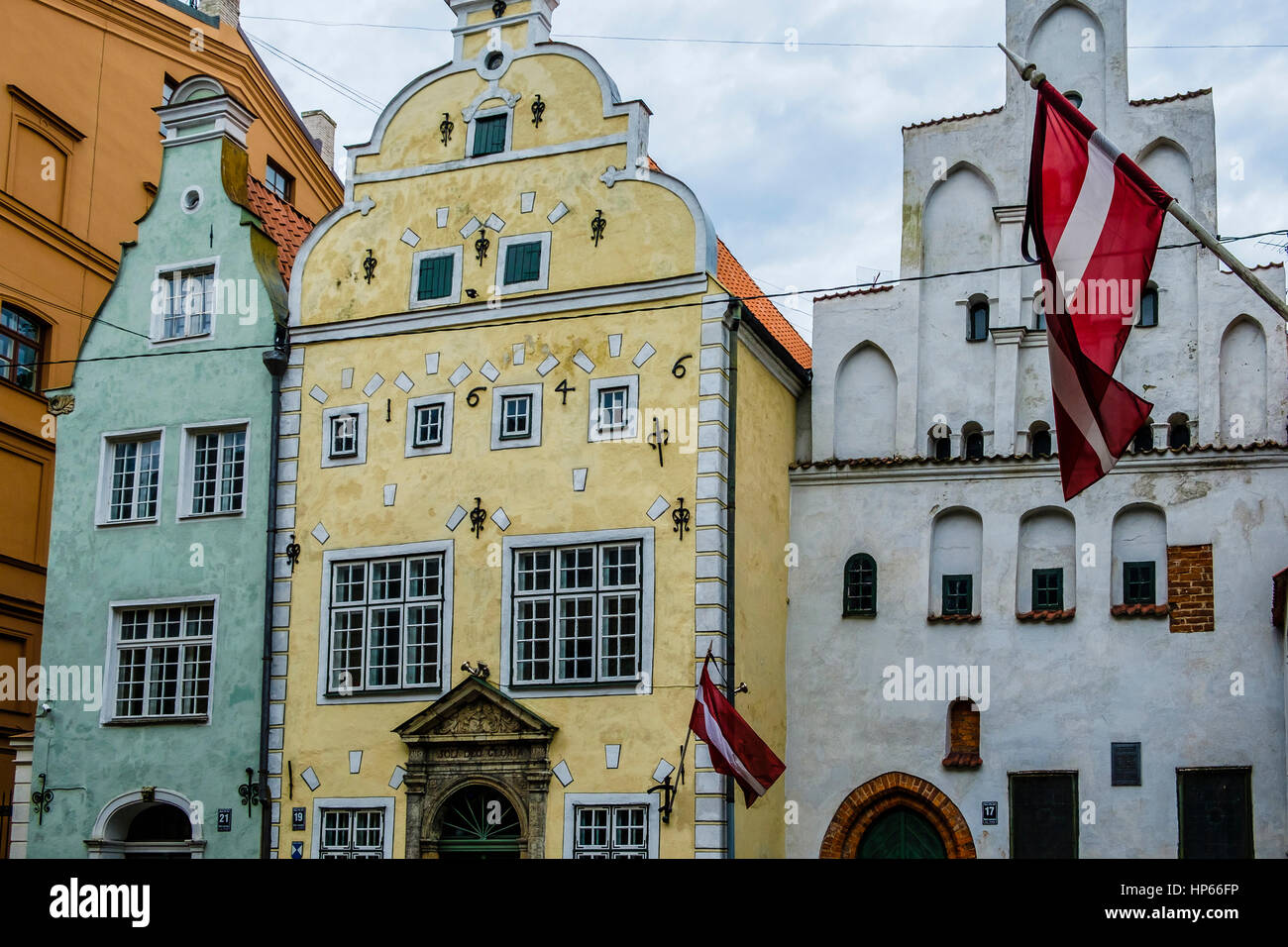 Historic houses known as the Three Brothers, Maza Pils street, Riga ...