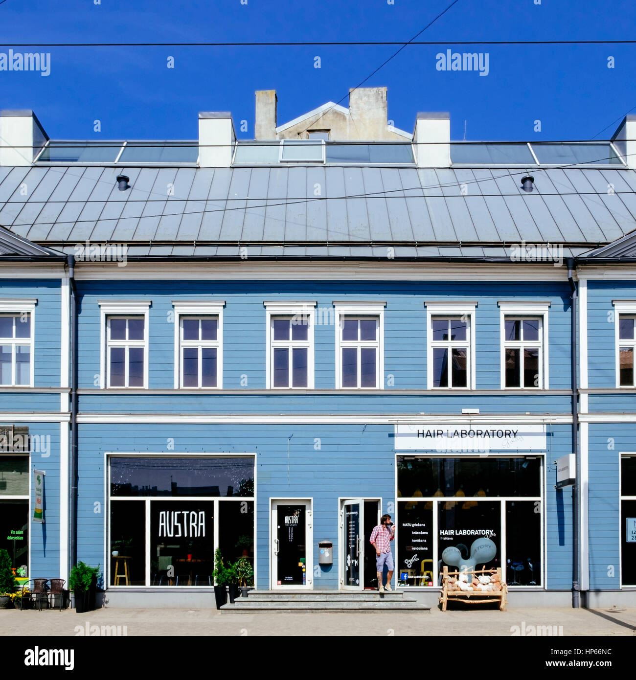 Colourful wooden buildings on Krisjjana Barona street, Riga, Latvia ...