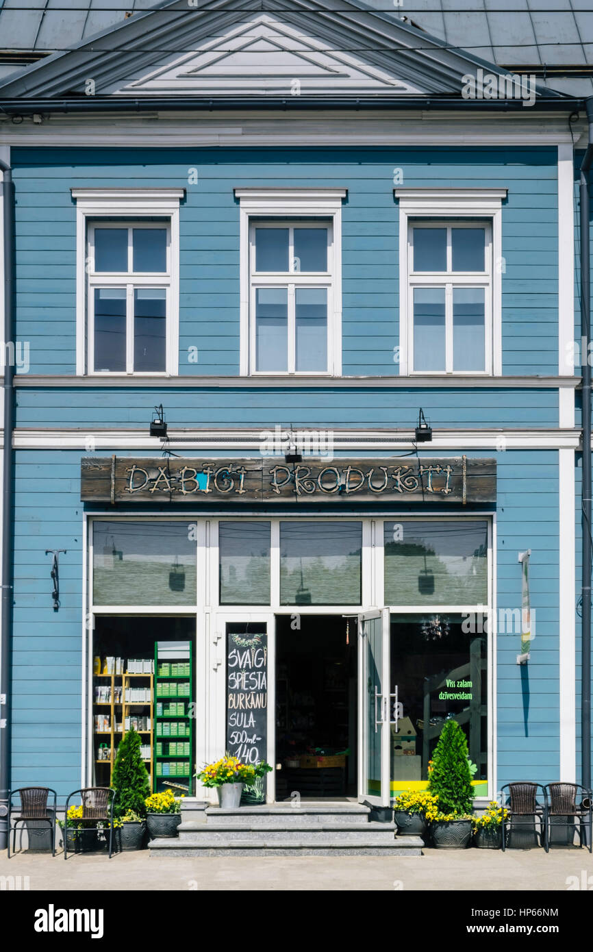 Colourful wooden buildings on Krisjjana Barona street, Riga, Latvia ...
