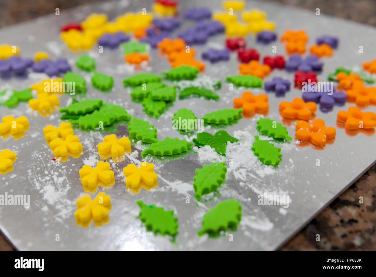 marzipan color decoration for cake Stock Photo - Alamy