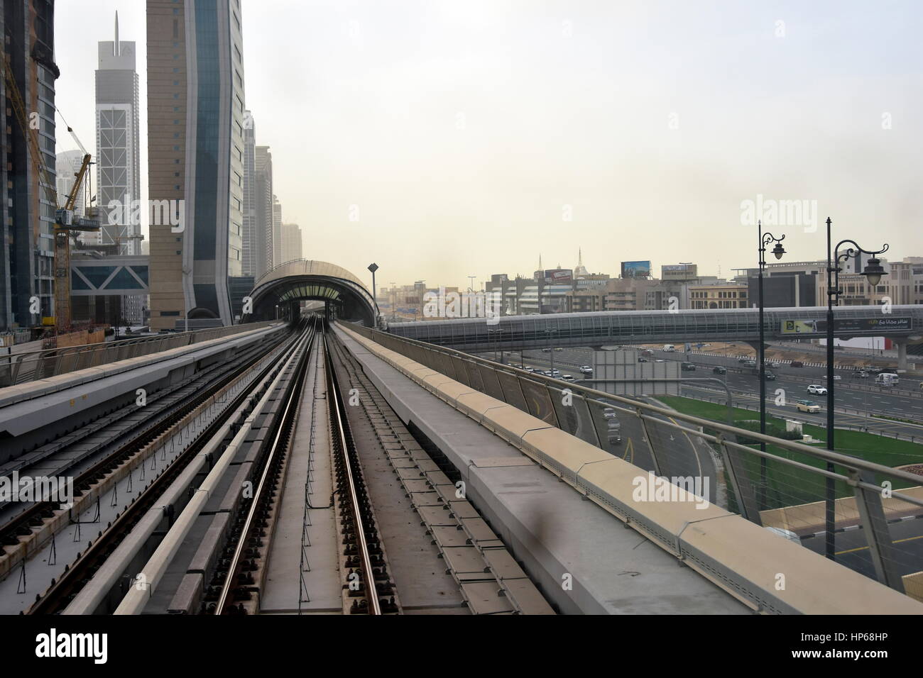 Dubai, United Arab Emirates - February 19, 2017, The Dubai Metro is a ...