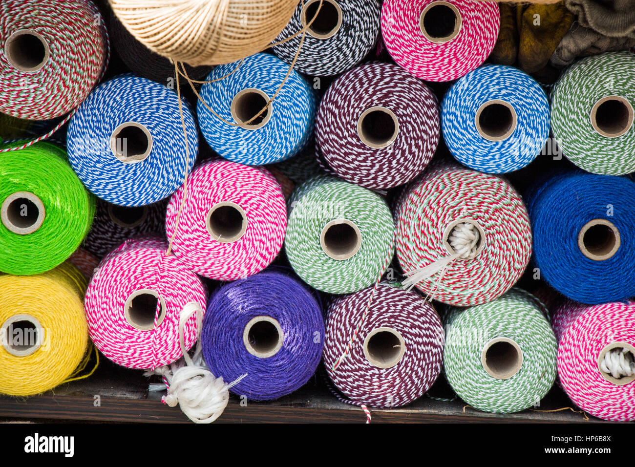 Set or rolls of colotful string Stock Photo - Alamy