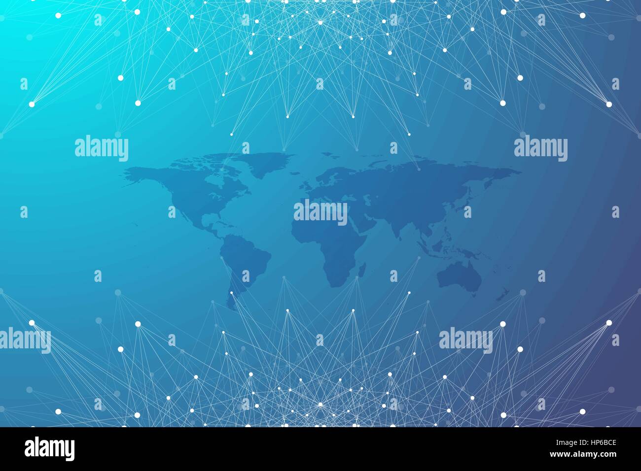 Political World Map with global technology networking concept. Digital ...