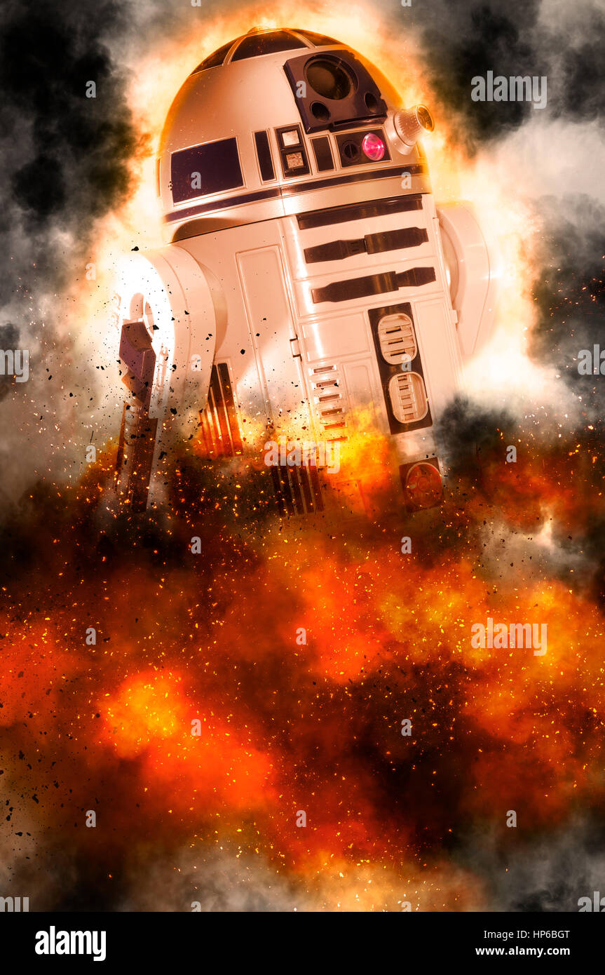 Digitally enhanced image of Star Wars R2-D2 robot Stock Photo - Alamy