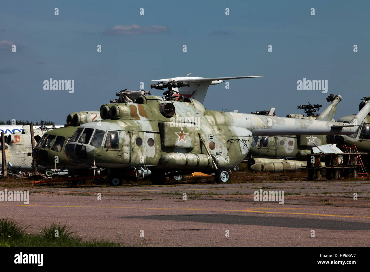 Russian military base by helicopter gunships Stock Photo - Alamy