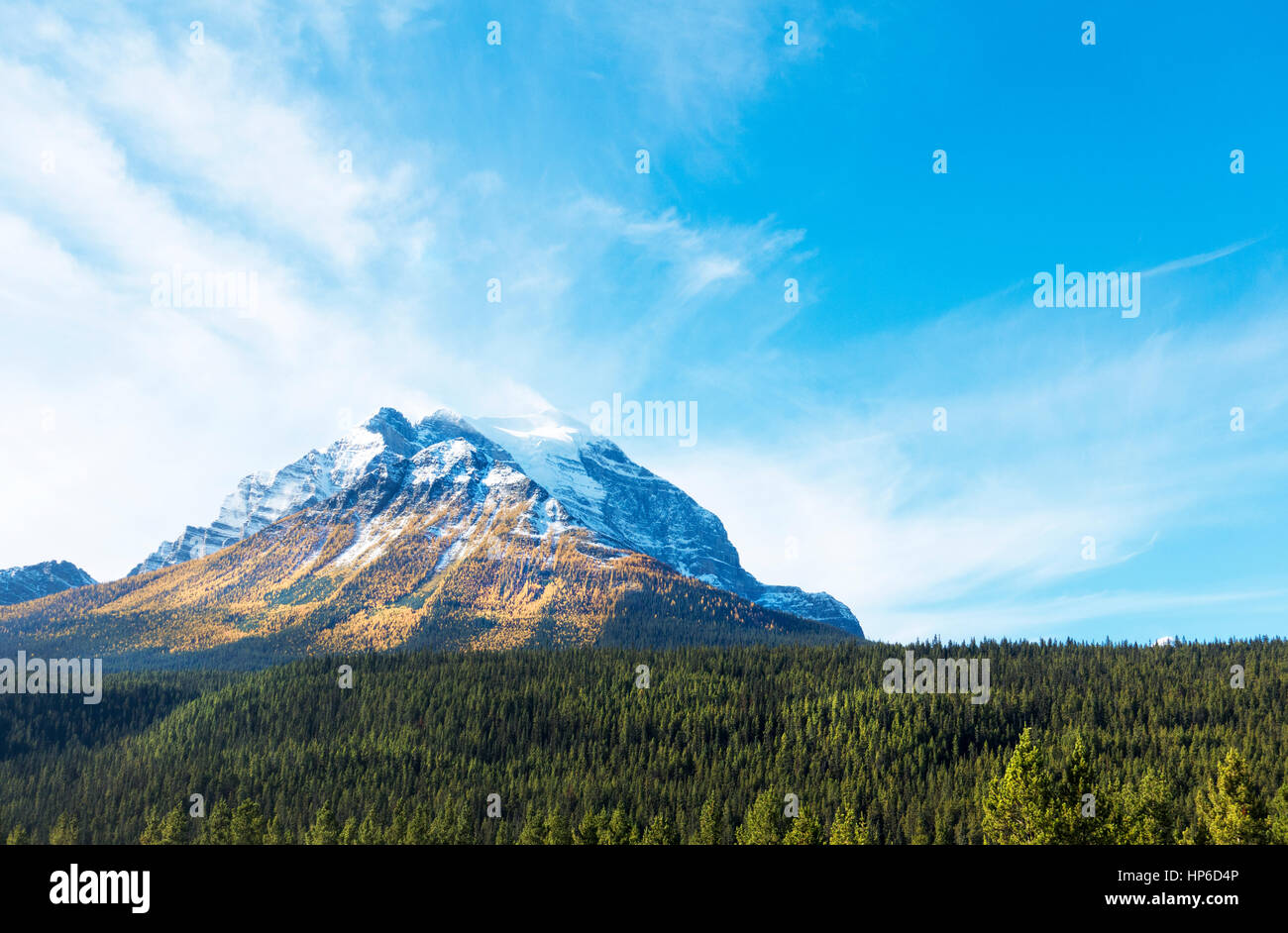 Mount Temple in autumn, Banff National Park, Alberta, Canada Stock ...