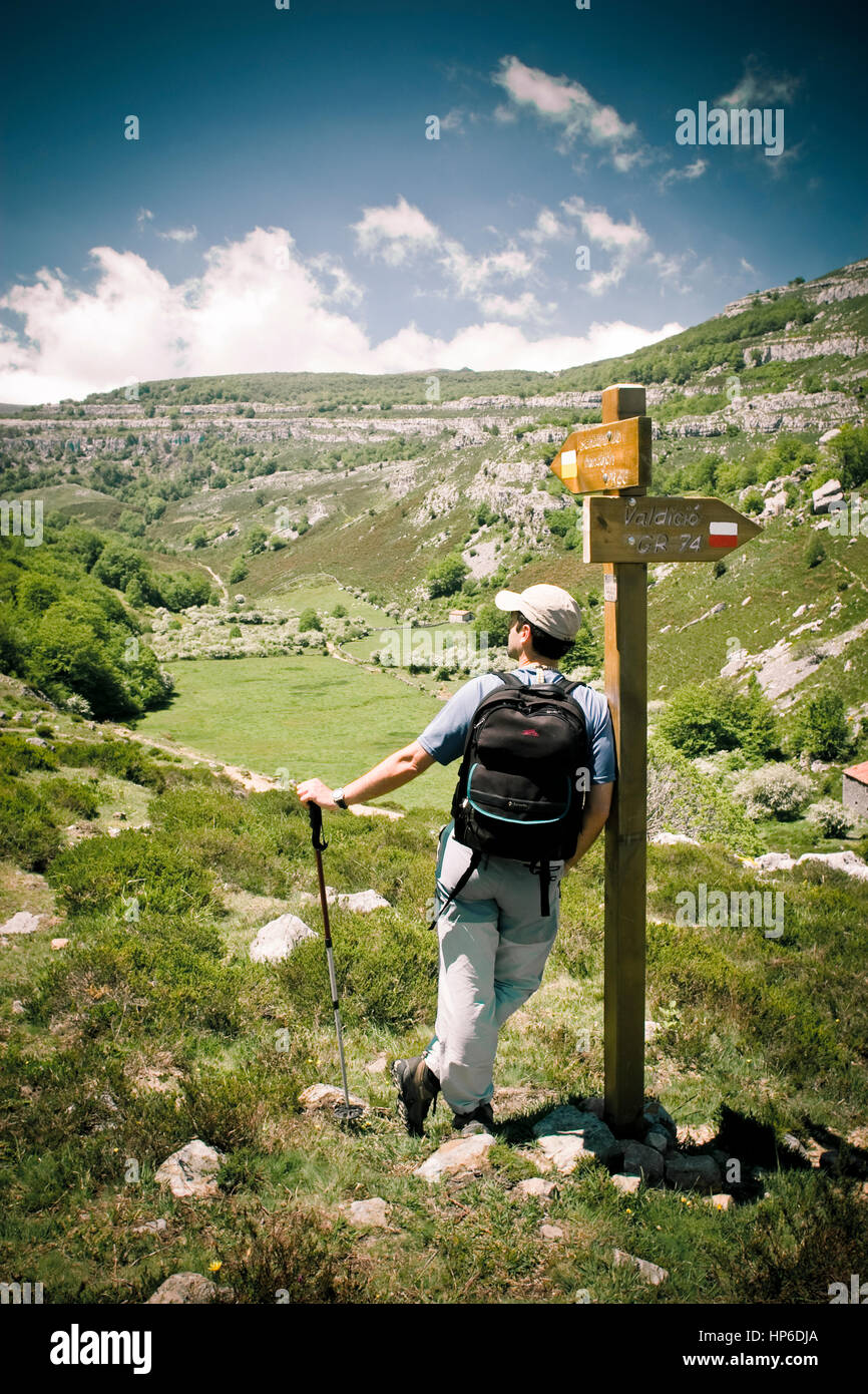 Hiker on a path Stock Photo - Alamy