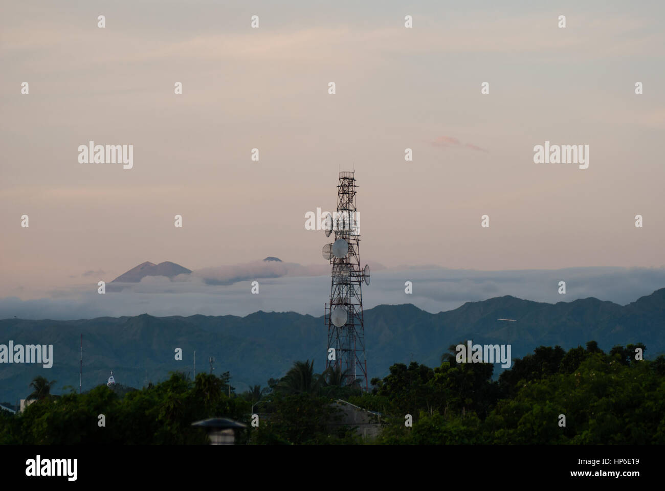 Communication tower and the nature Stock Photo - Alamy
