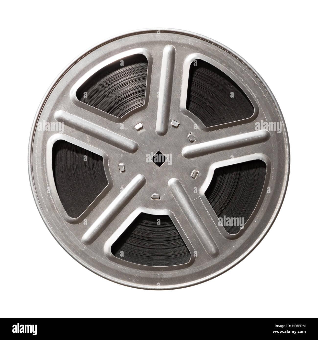 Film reel isolated on white background Stock Photo - Alamy