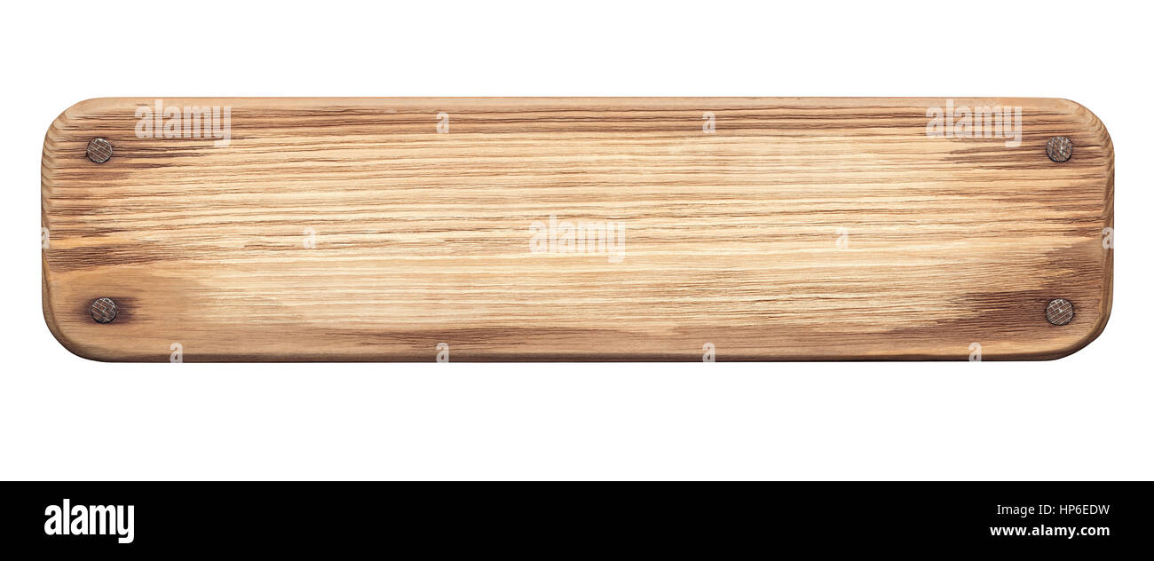 Rustic wooden board with nails. Old plank with rounded corners Stock ...