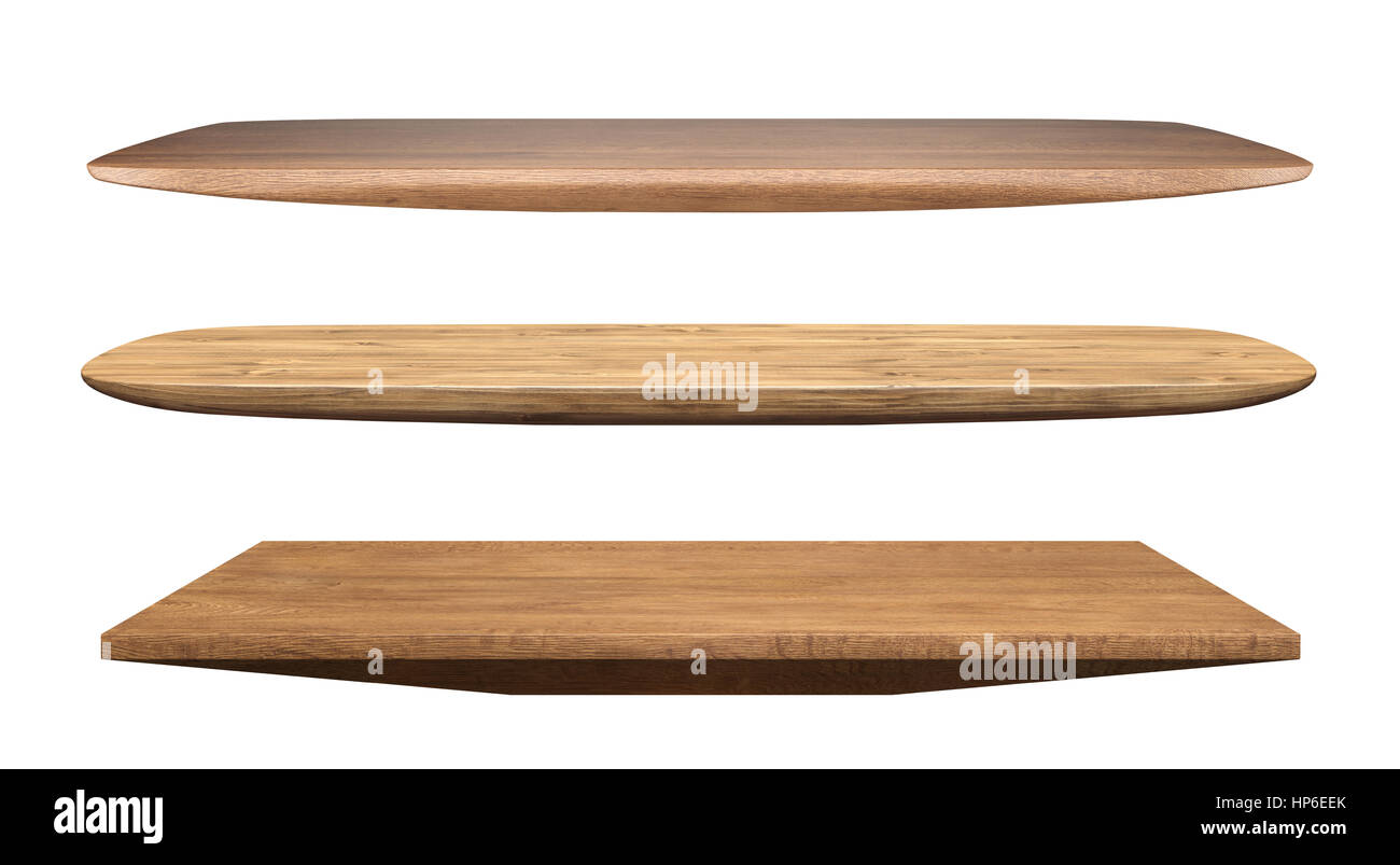 Wooden shelves, table tops for product placement Stock Photo - Alamy