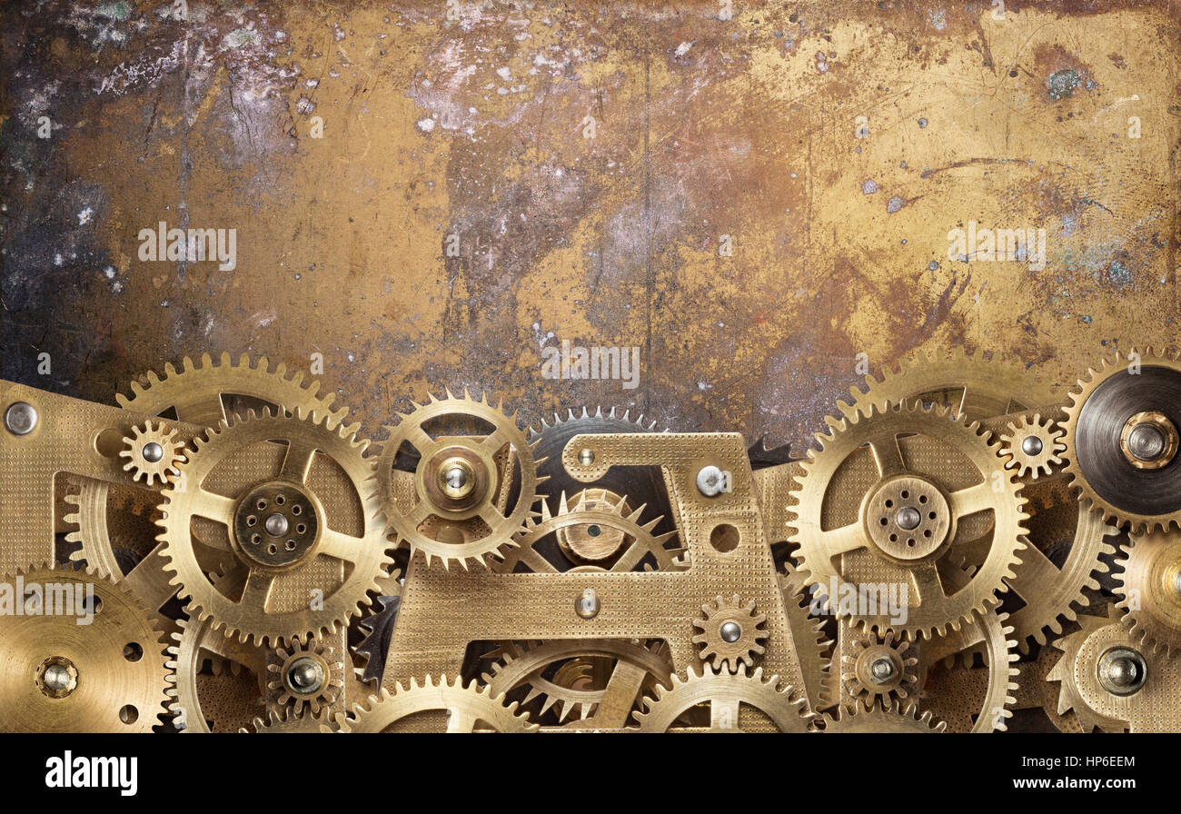 Mechanical collage made of clockwork gears Stock Photo - Alamy