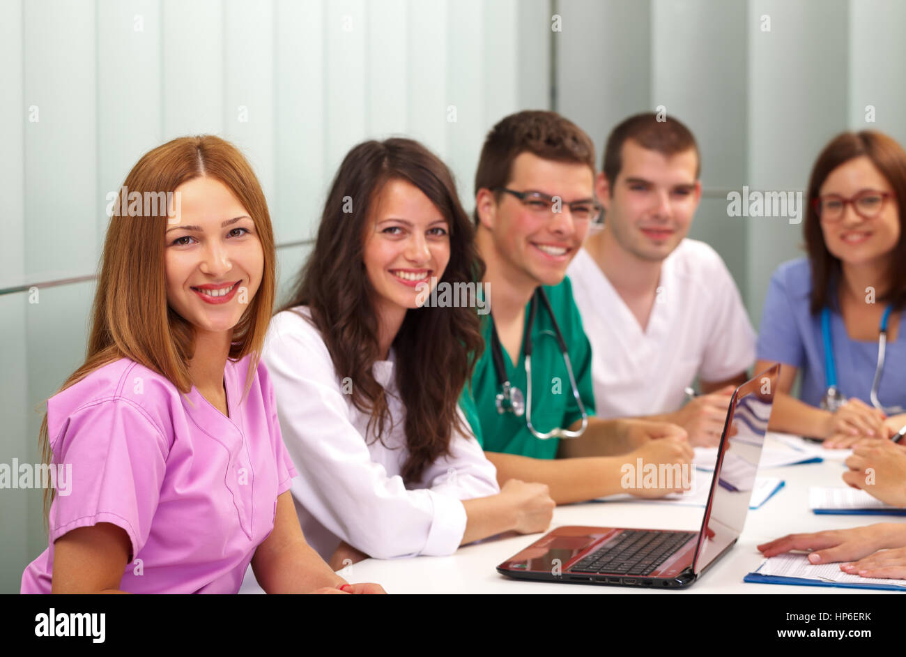 Picture of a medical team meeting in the hospital Stock Photo - Alamy