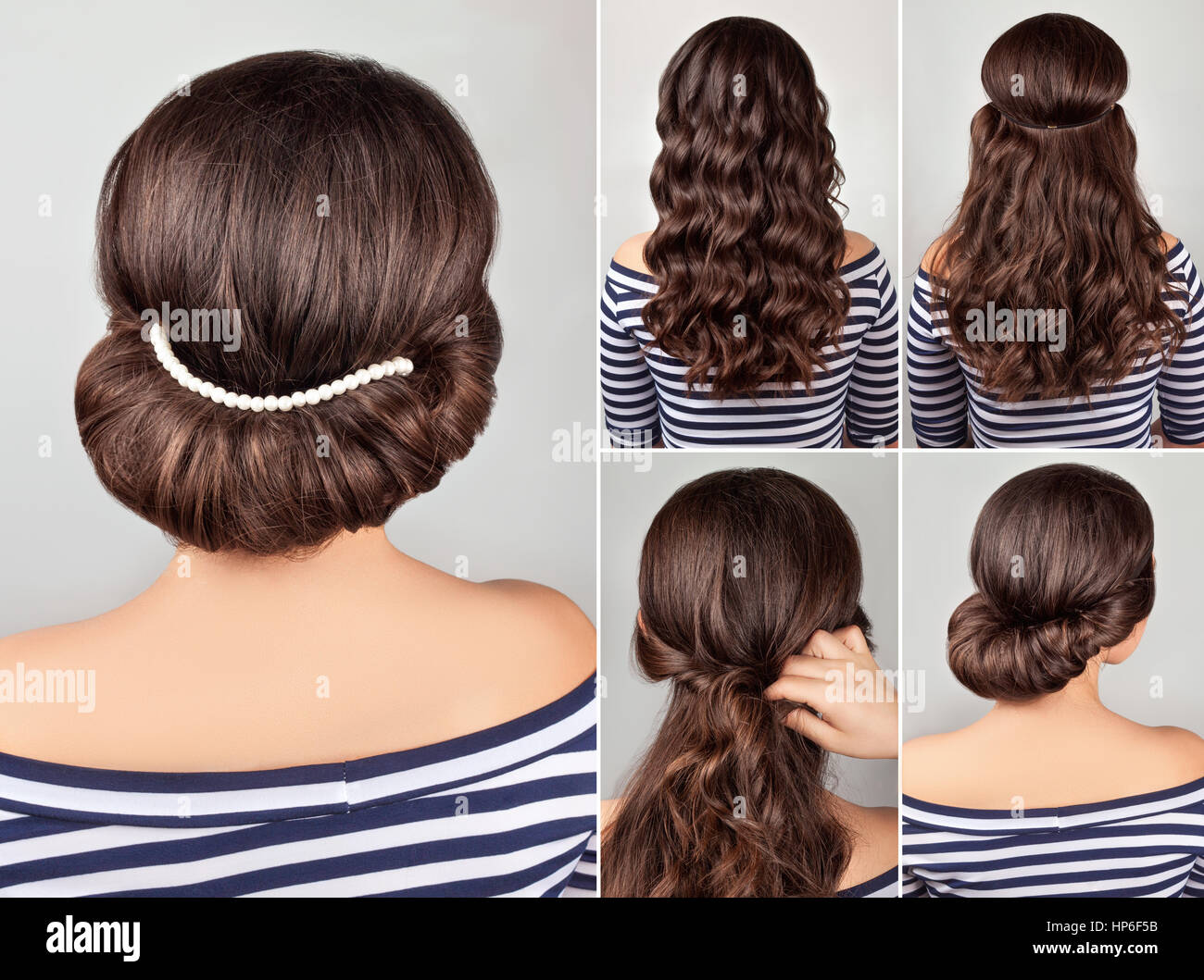 greek style hairdo with string of pearls tutorial. Hairstyle for long ...