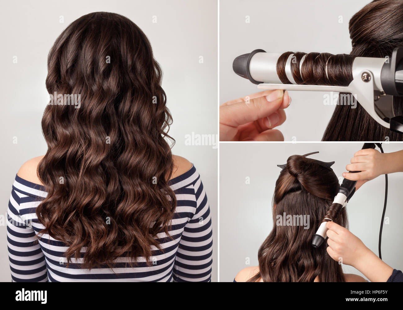 create curls process. long curly hairs. Hairstyle for long hair ...
