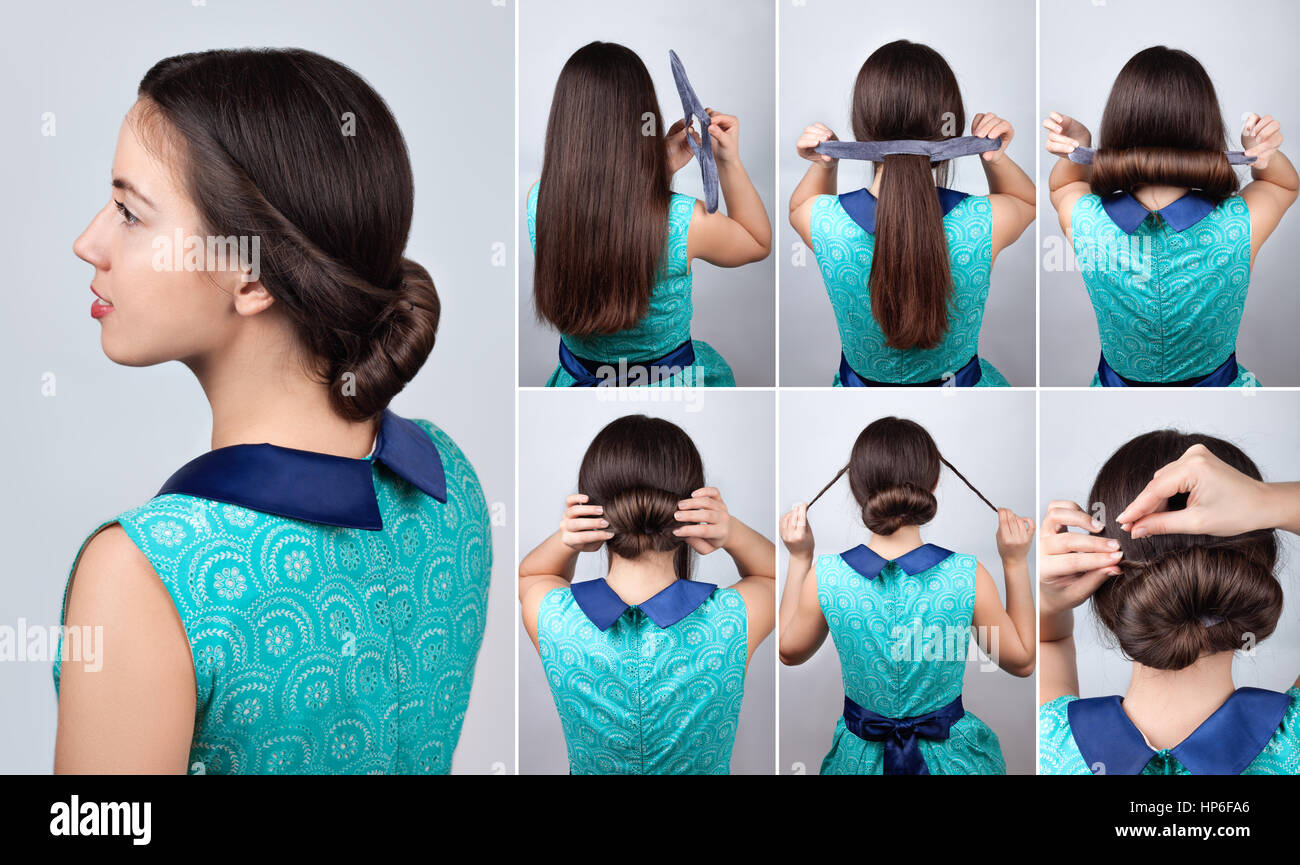 twisted hairdo hair tutorial. Hairstyle for long hair. Hairstyle ...