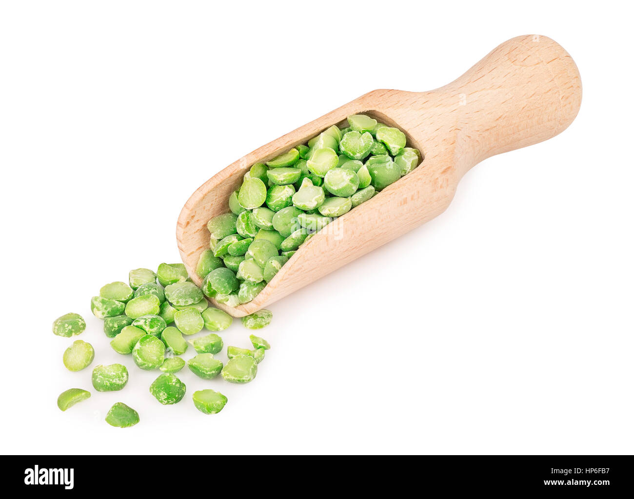 Dry peas in wooden scoop isolated on white background Stock Photo - Alamy