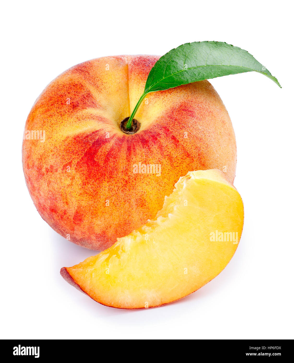Ripe peach one segment cut hi-res stock photography and images - Alamy