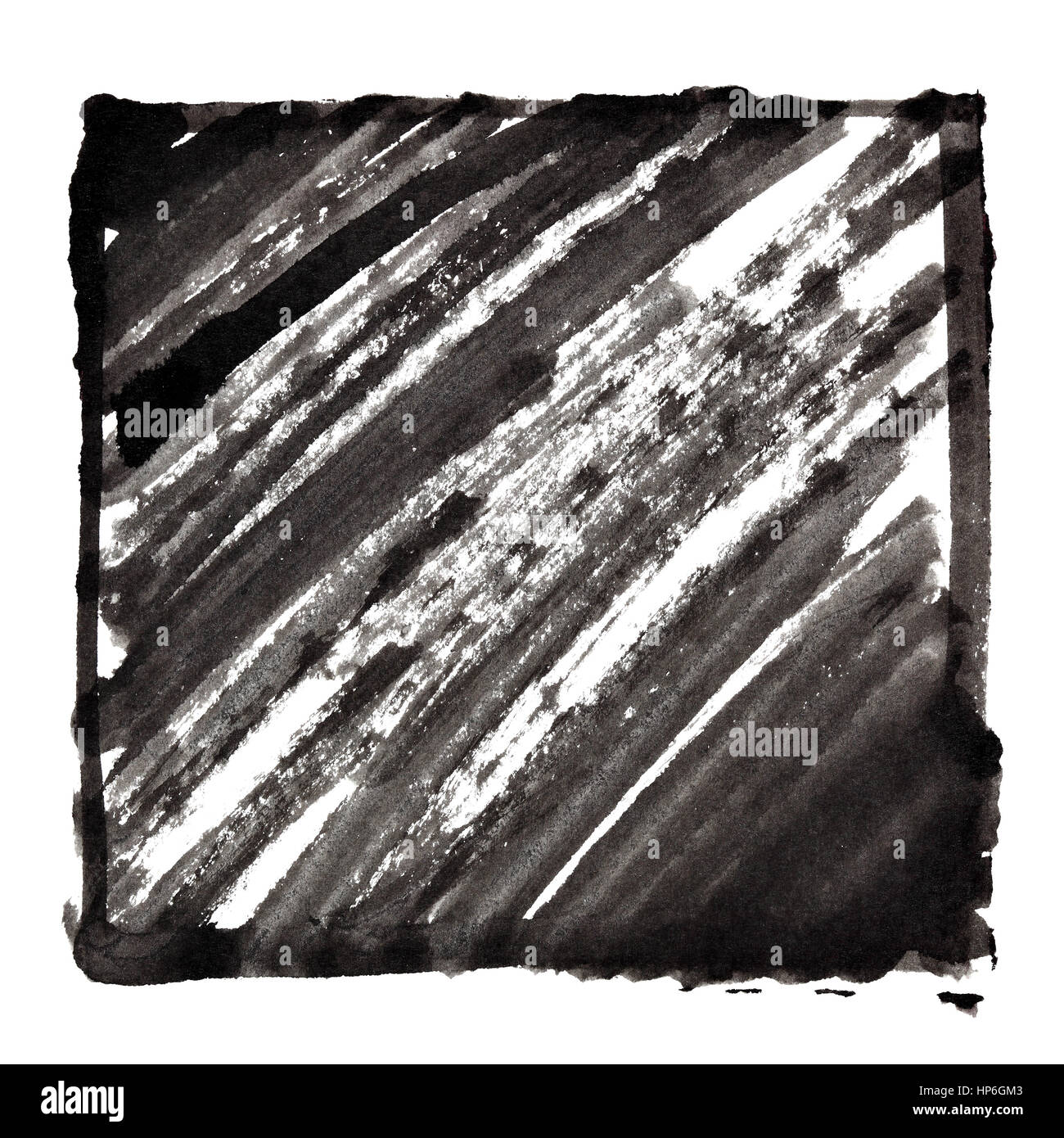 Black frame with ink shading. Space for your own text. Abstract ...