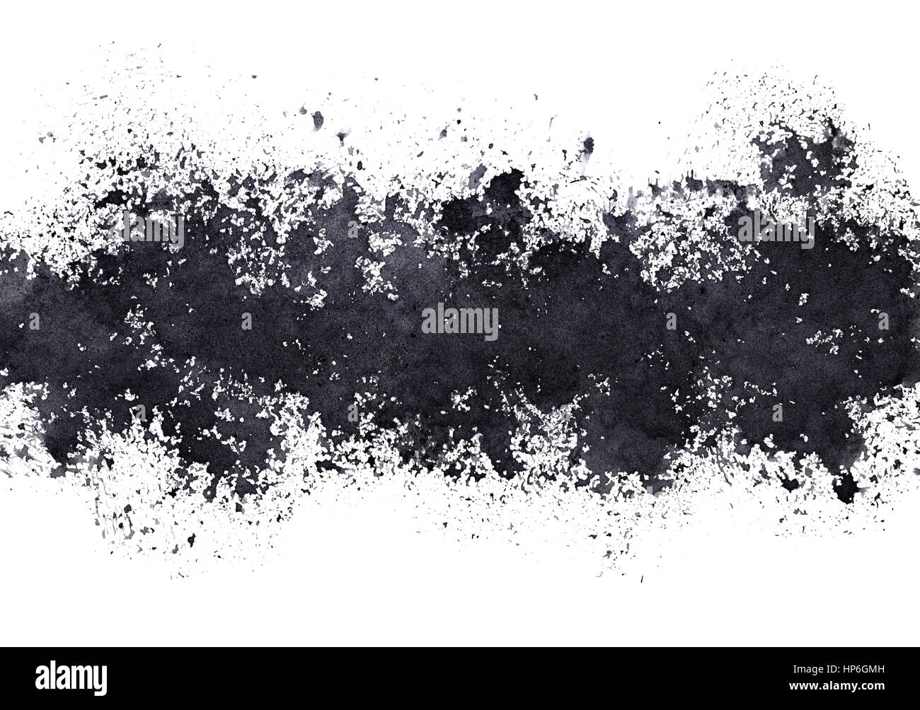 Stripe of black paint stains. Grunge abstract background. Raster ...