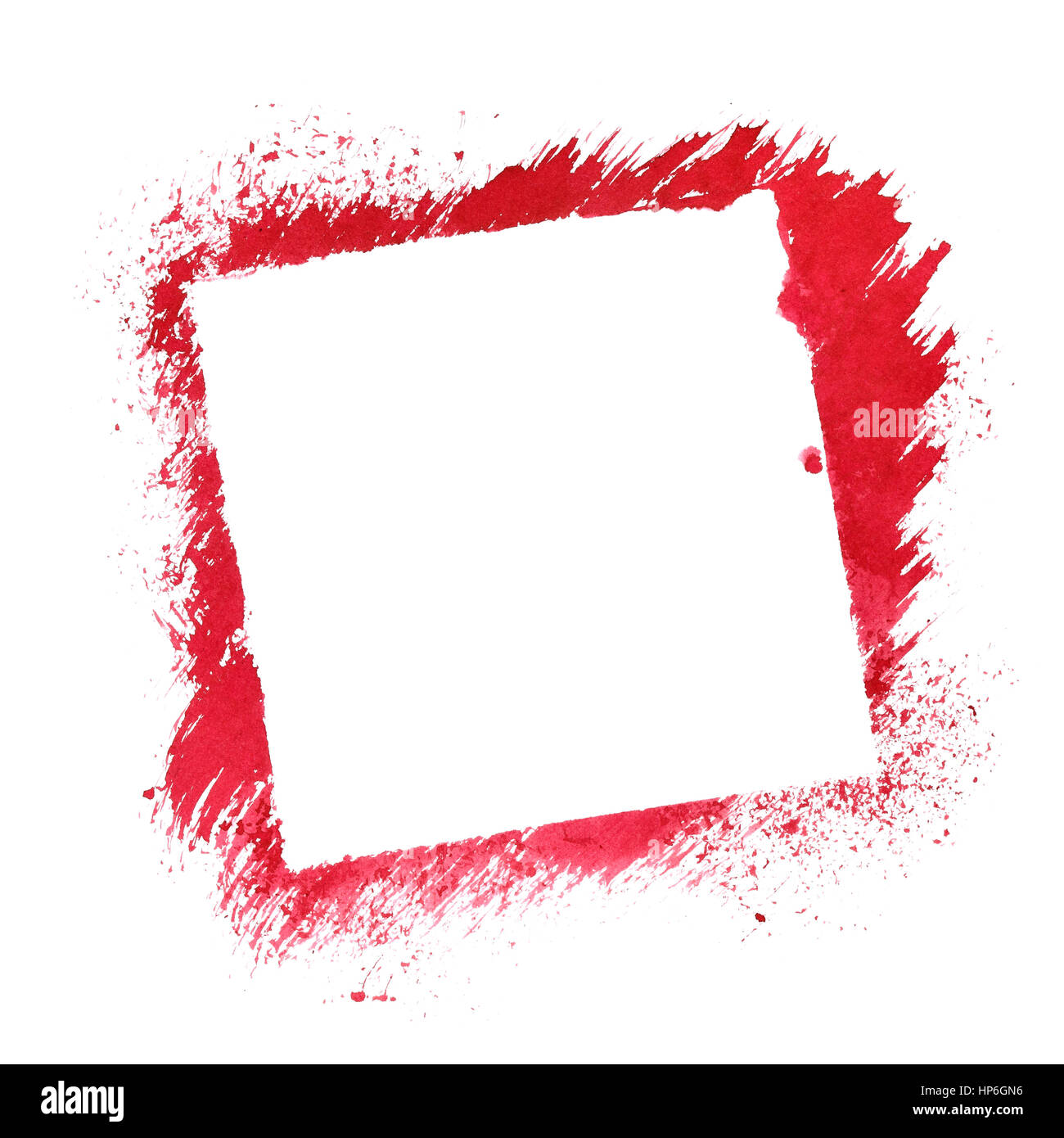 Red square stenciled frame isolated on the white background Stock Photo ...