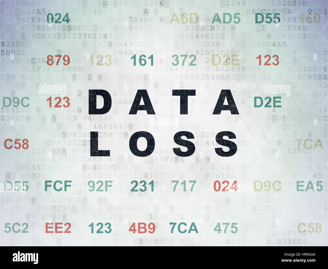 Data concept: Painted black text Data Loss on Digital Data Paper background with Hexadecimal ...