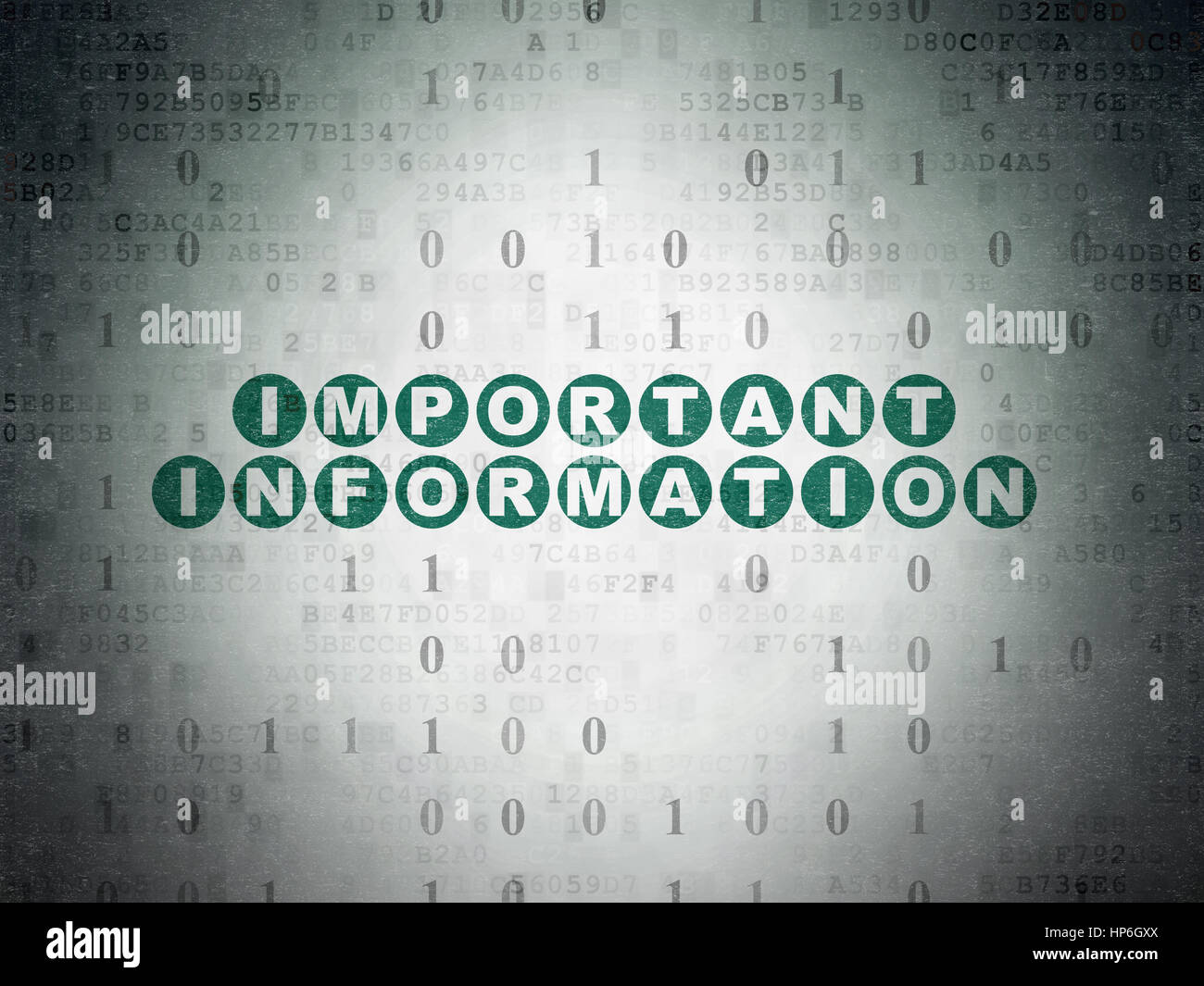 Information concept: Painted green text Important Information on Digital Data Paper background ...