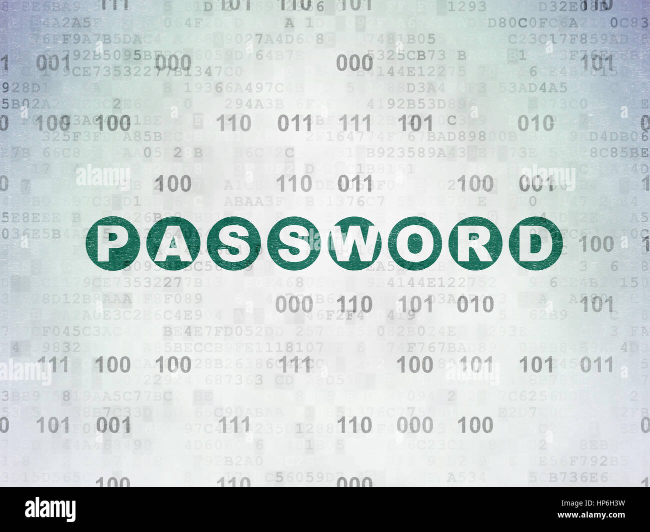 Protection concept: Painted green text Password on Digital Data Paper background with Binary ...