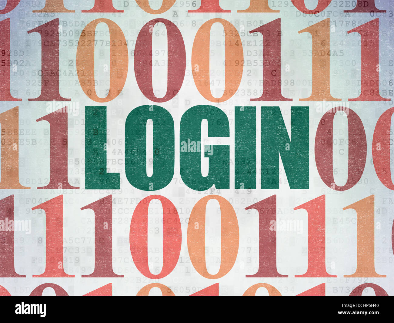Security concept: Painted green text Login on Digital Data Paper ...