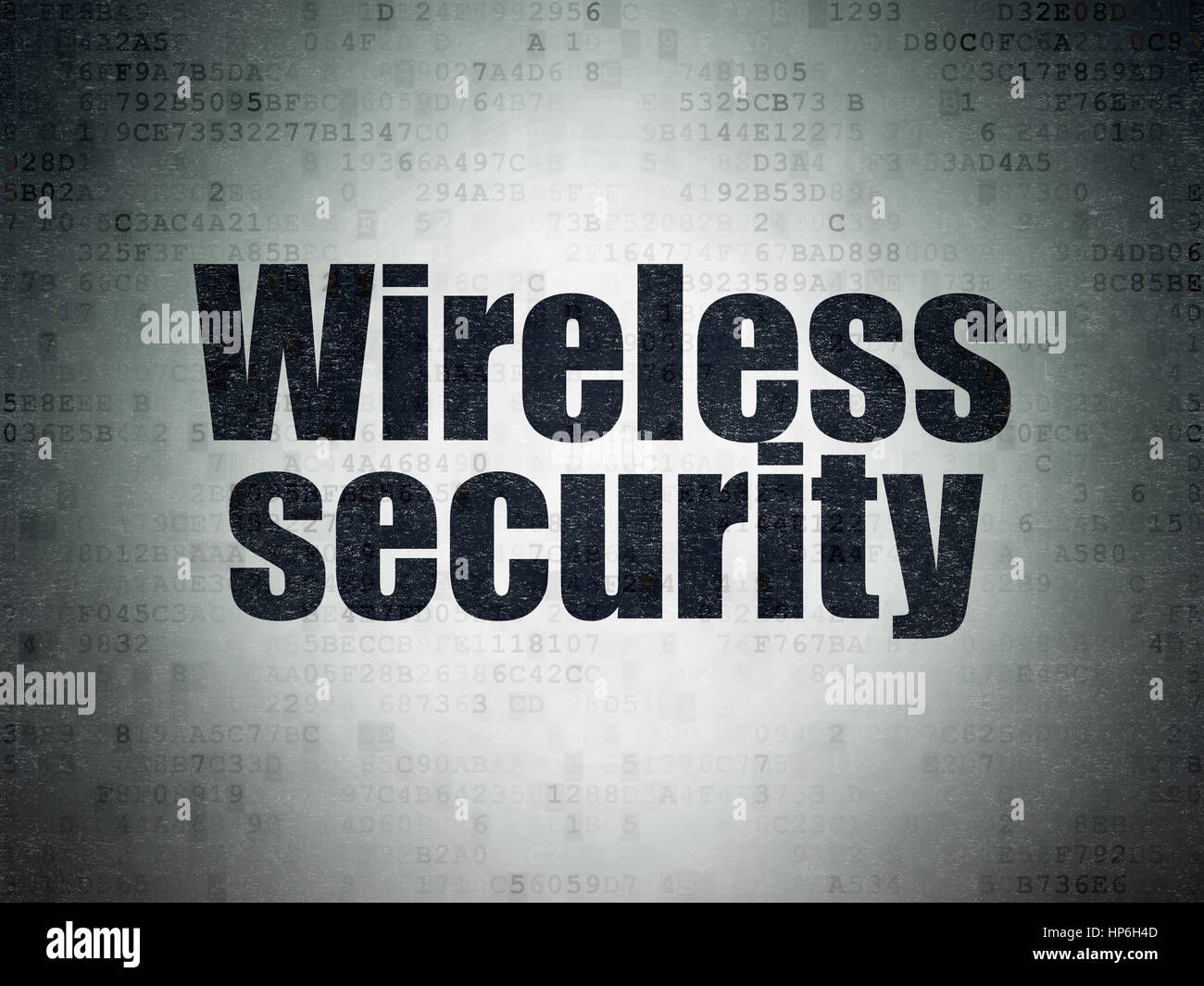 Protection concept: Painted black word Wireless Security on Digital ...