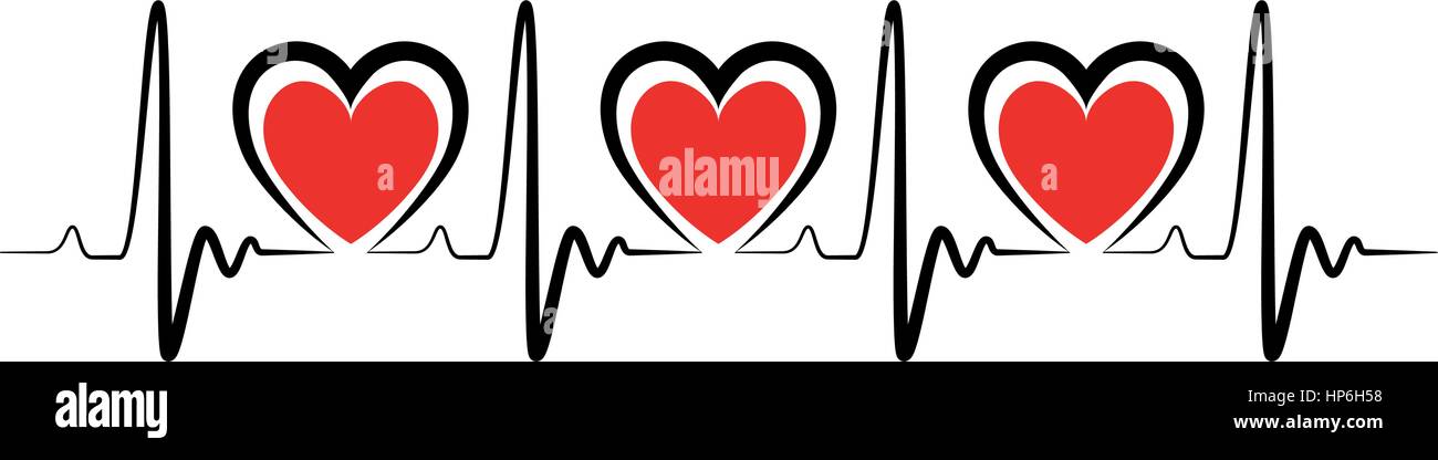 Heartbeat Shape Illustration Black Creative Stock Vector Images - Alamy